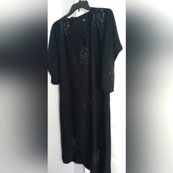 Dresses | Beautiful Flowing Dress With Beaded Design On Arms | Poshmark